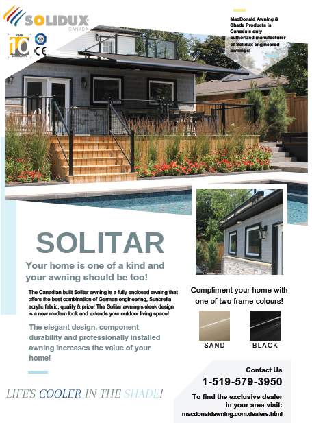Solitar Awnings | Macdonald Awning & Shade Products